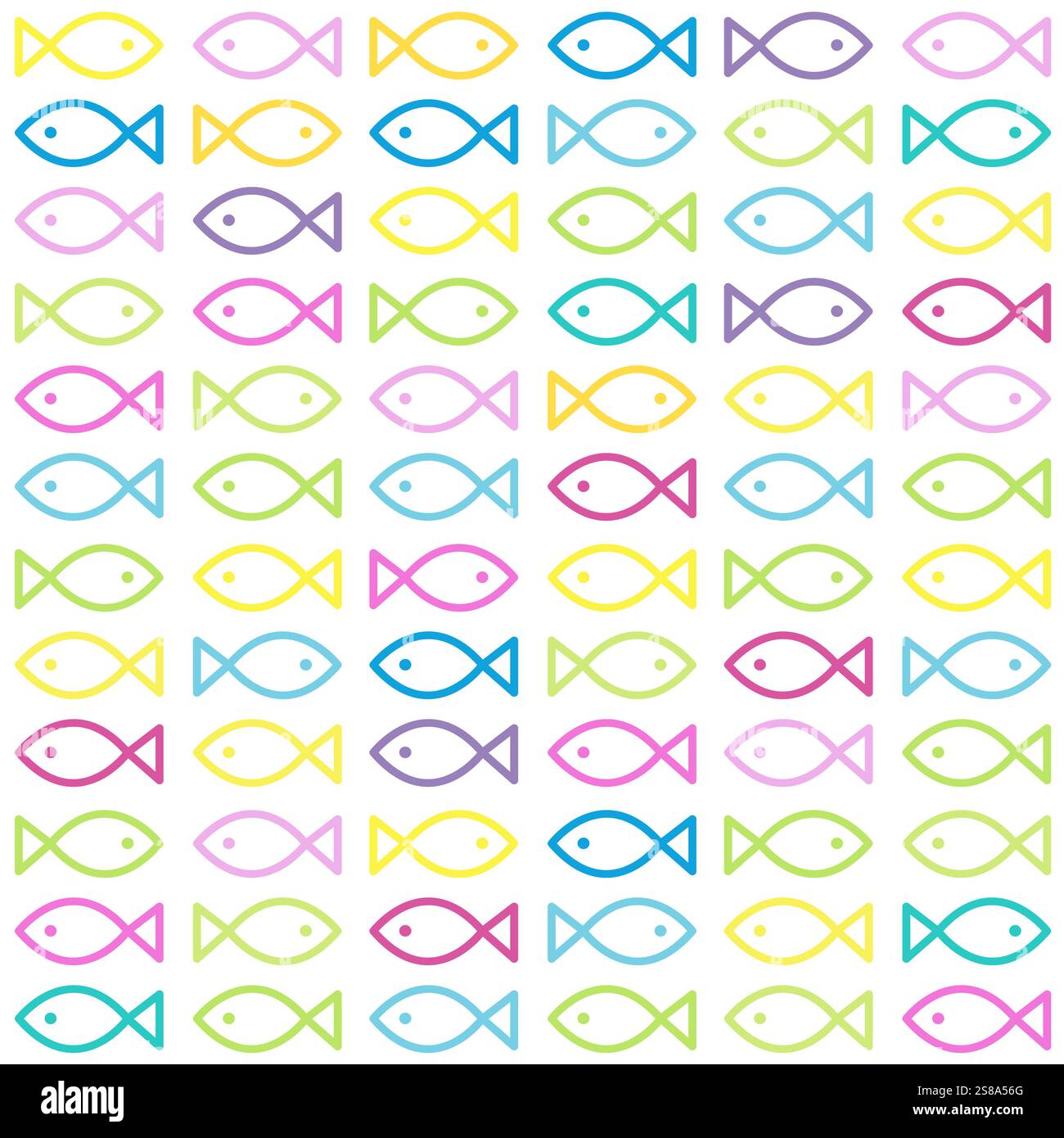 Seafood fish seamless cartoon Cut Out Stock Images & Pictures - Alamy