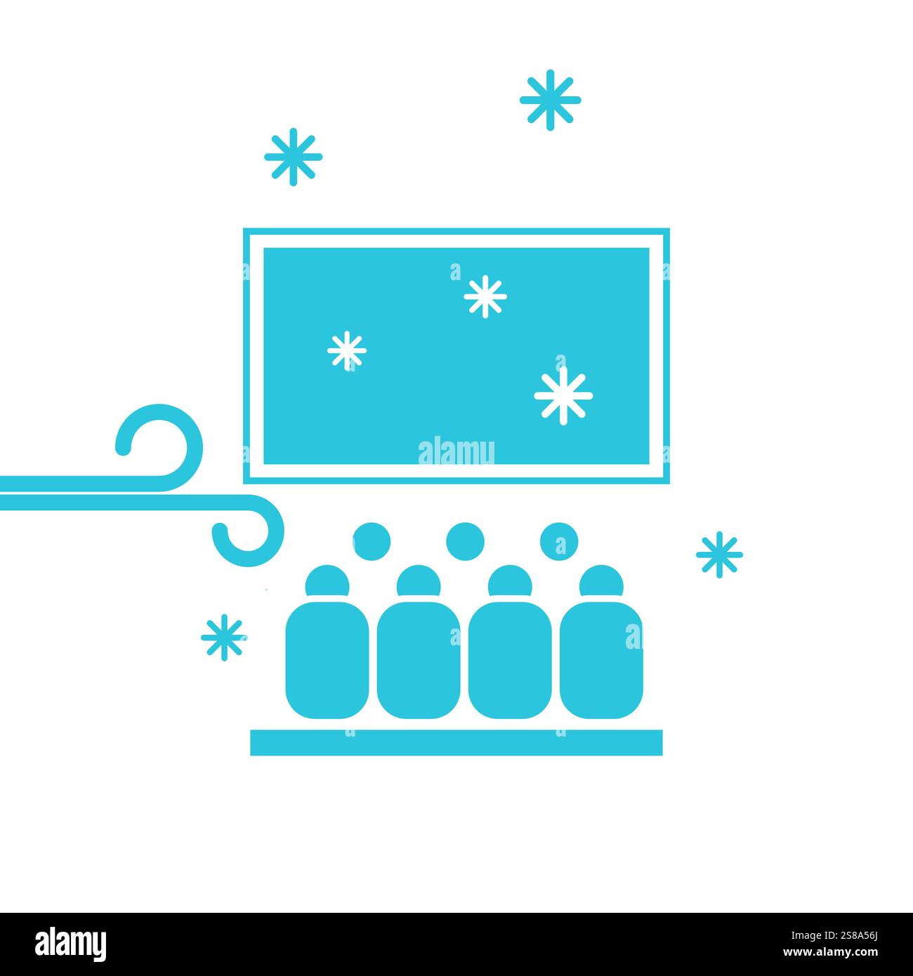 Amazing Effects, 5D Cinema. Isolated on white background. Blue icon set ...