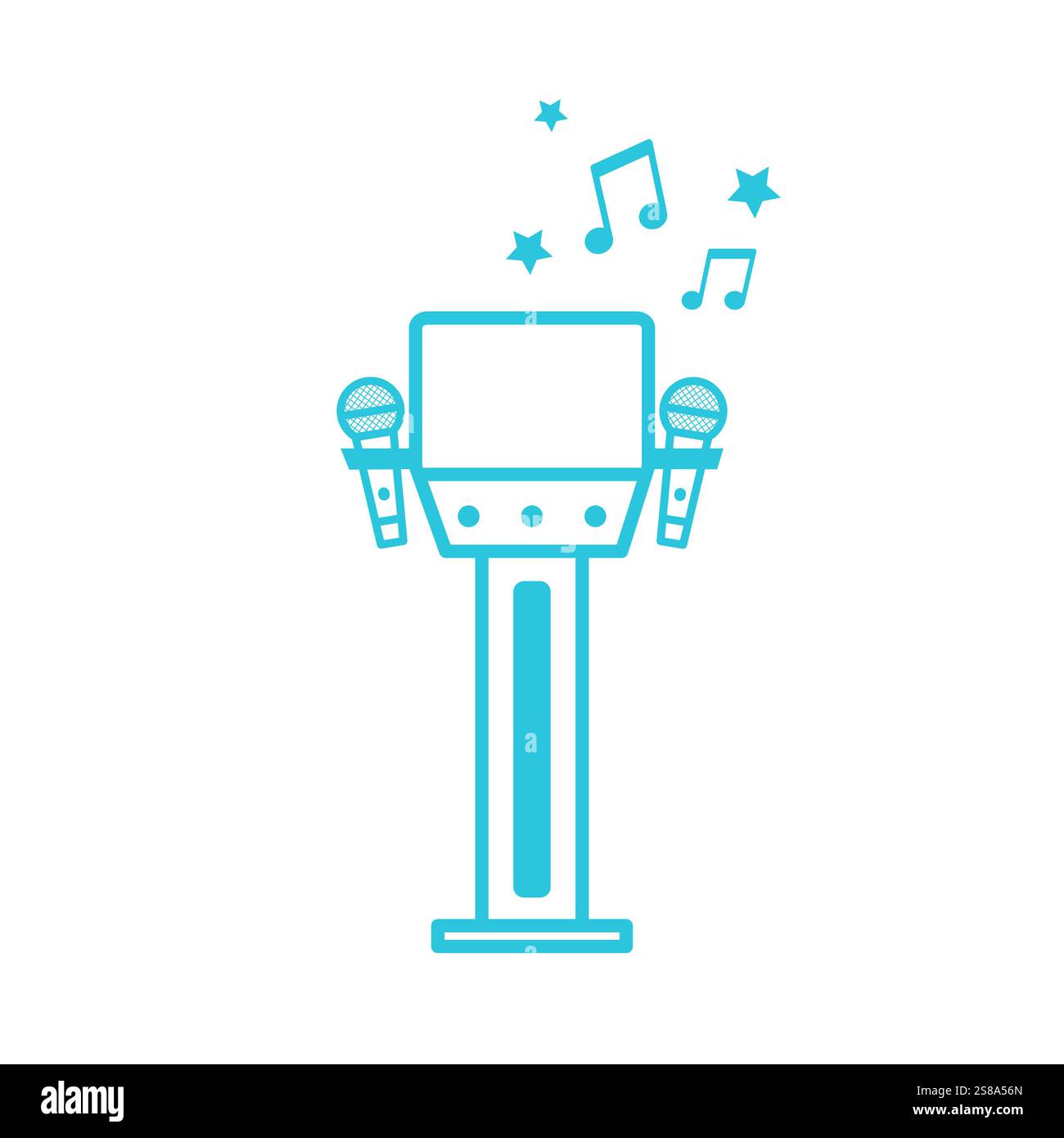 Karaoke for Couples, Friends, and Families icon. Iisolated on white ...