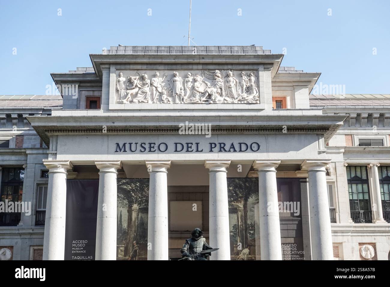 The exterior of the Museo Nacional del Prado in Madrid, Spain ...