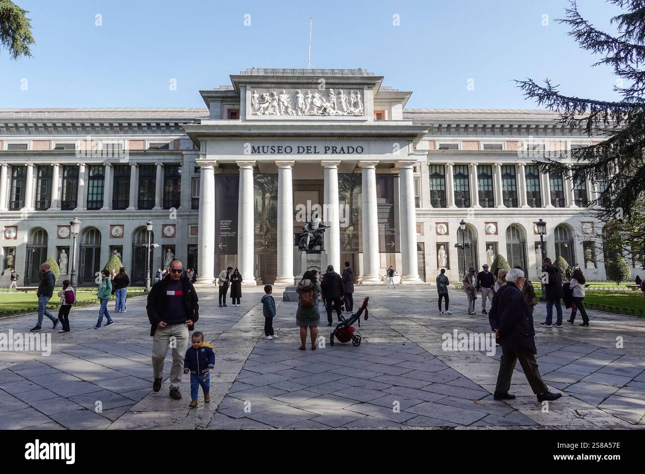 The exterior of the Museo Nacional del Prado in Madrid, Spain ...