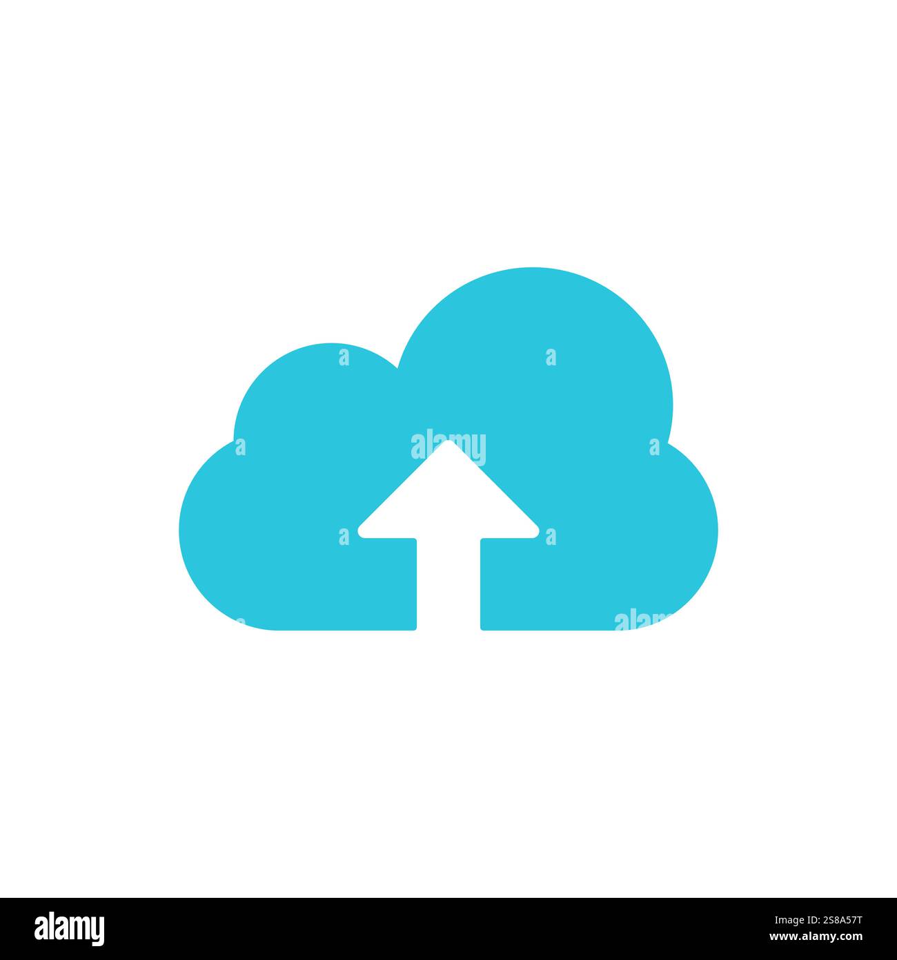 Simple cloud storage icon. Isolated on white background. Blue icon set ...