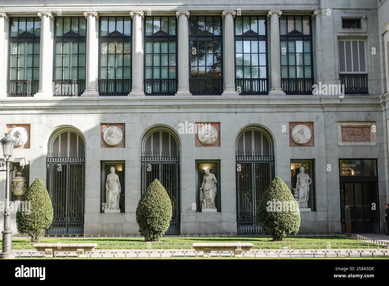 The exterior of the Museo Nacional del Prado in Madrid, Spain ...