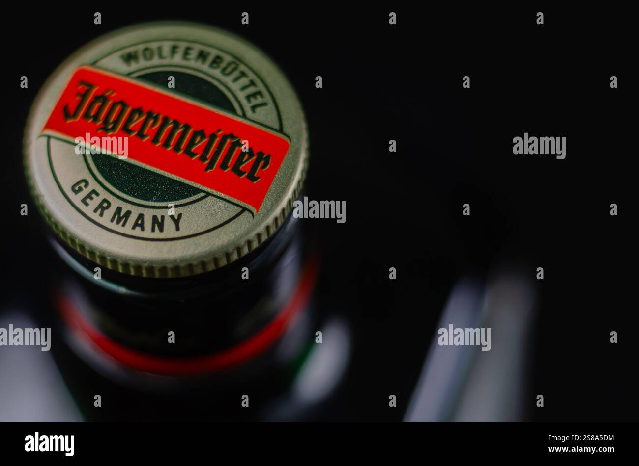 LONDON, UK - 22 MARCH 2024 German herbal liqueur with a bittersweet ...