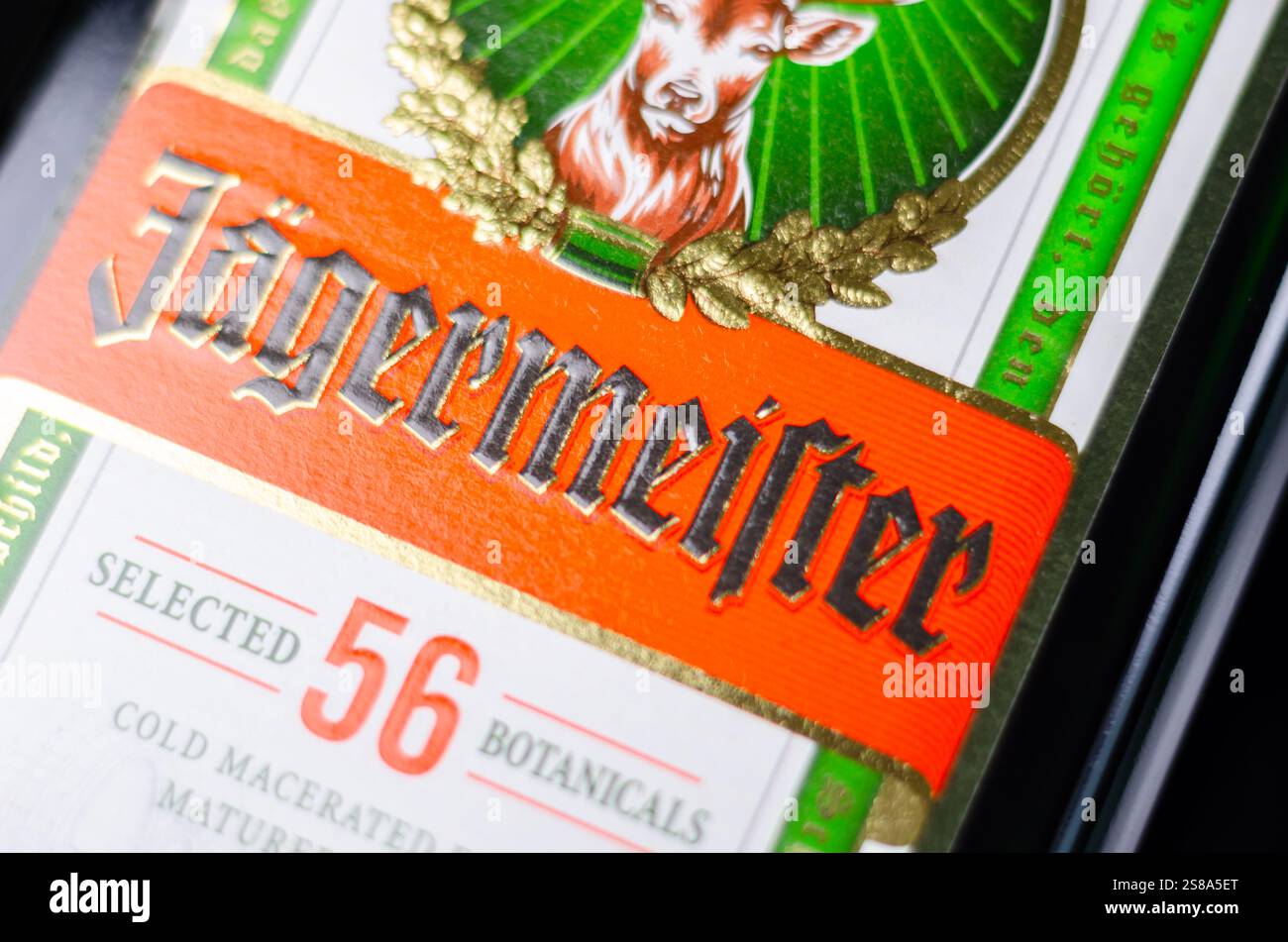 LONDON, UK - 22 MARCH 2024 German herbal liqueur with a bittersweet ...