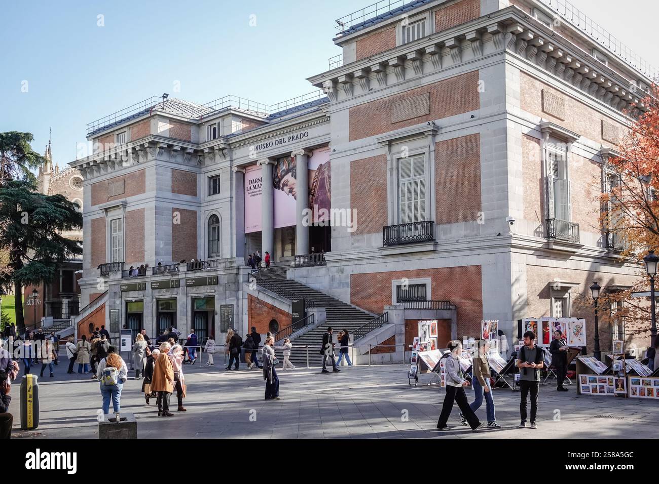 The exterior of the Museo Nacional del Prado in Madrid, Spain ...