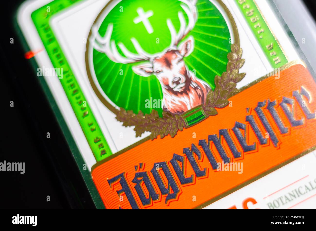 LONDON, UK - 22 MARCH 2024 German herbal liqueur with a bittersweet ...