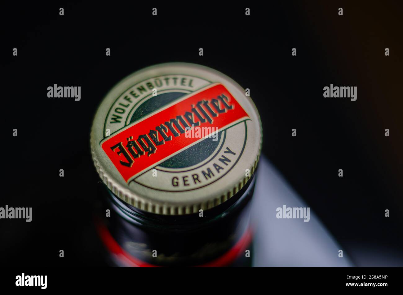 LONDON, UK - 22 MARCH 2024 German herbal liqueur with a bittersweet ...