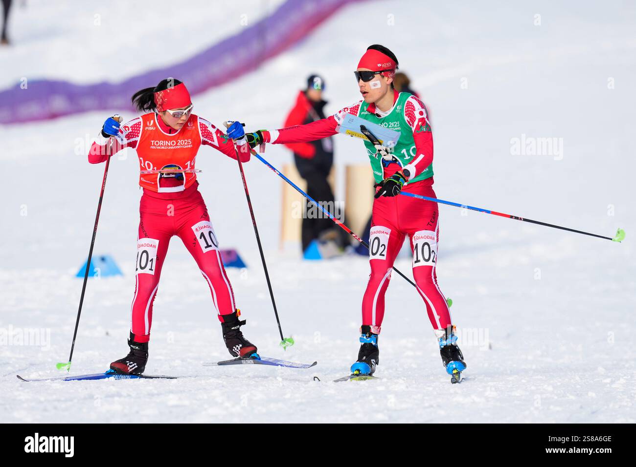 Pragelato, Italy. 21st Jan, 2025. (L-R) Sumika Takano, Kenichiro ...