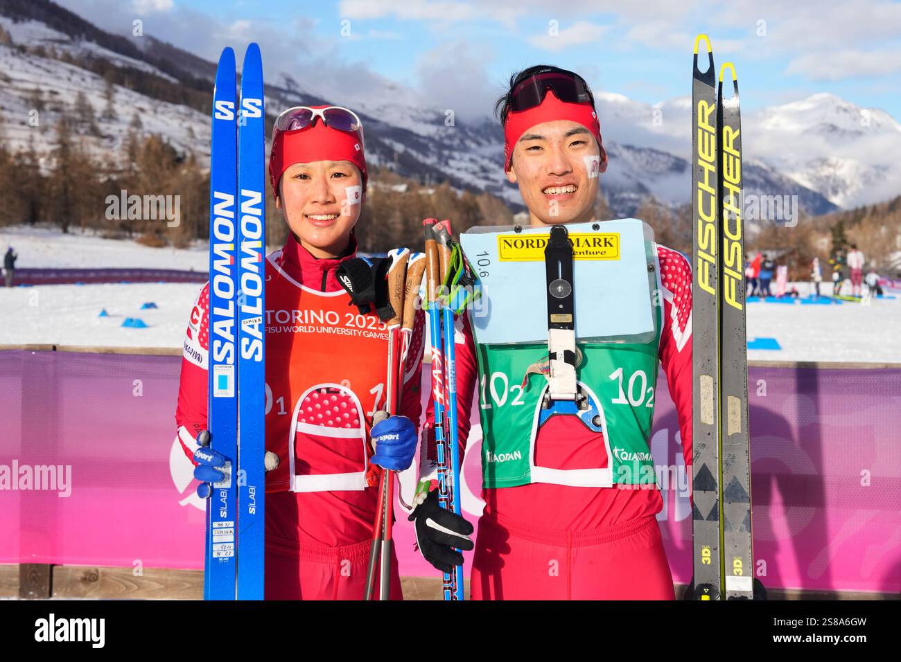 Pragelato, Italy. 21st Jan, 2025. (L-R) Kenichiro Terajima, Sumika ...