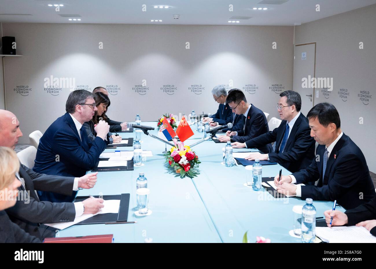 Davos, Switzerland. 21st Jan, 2025. Chinese Vice Premier Ding Xuexiang ...