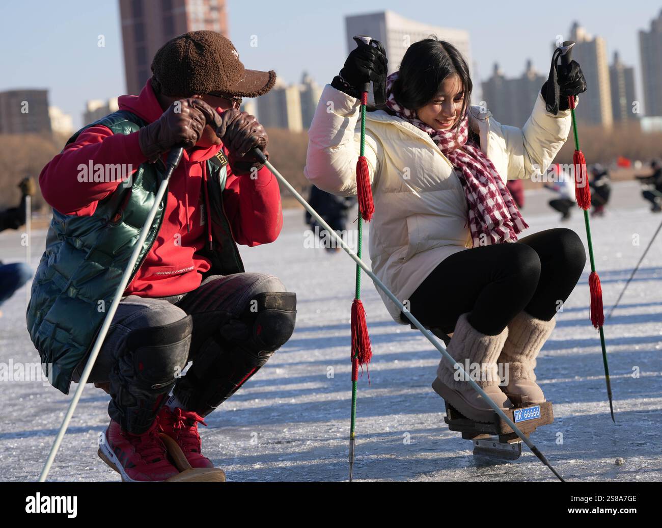 Liaoyang, China's Liaoning Province. 15th Jan, 2025. May Thet Hnynn (R ...