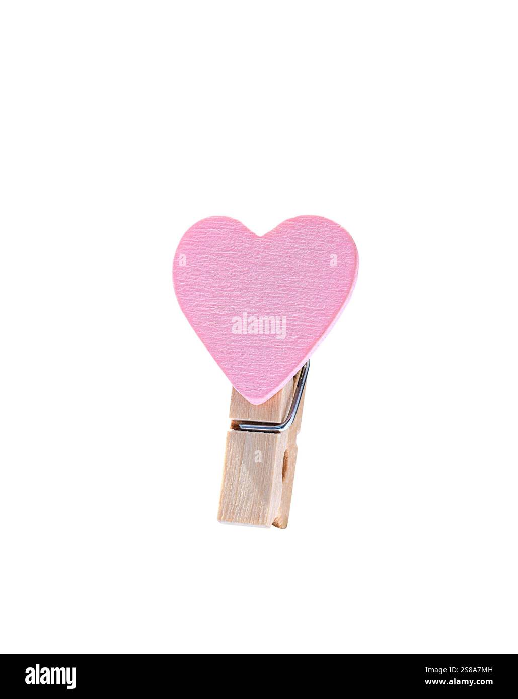 Pink heart clothespin isolated cutout on white Stock Photo - Alamy
