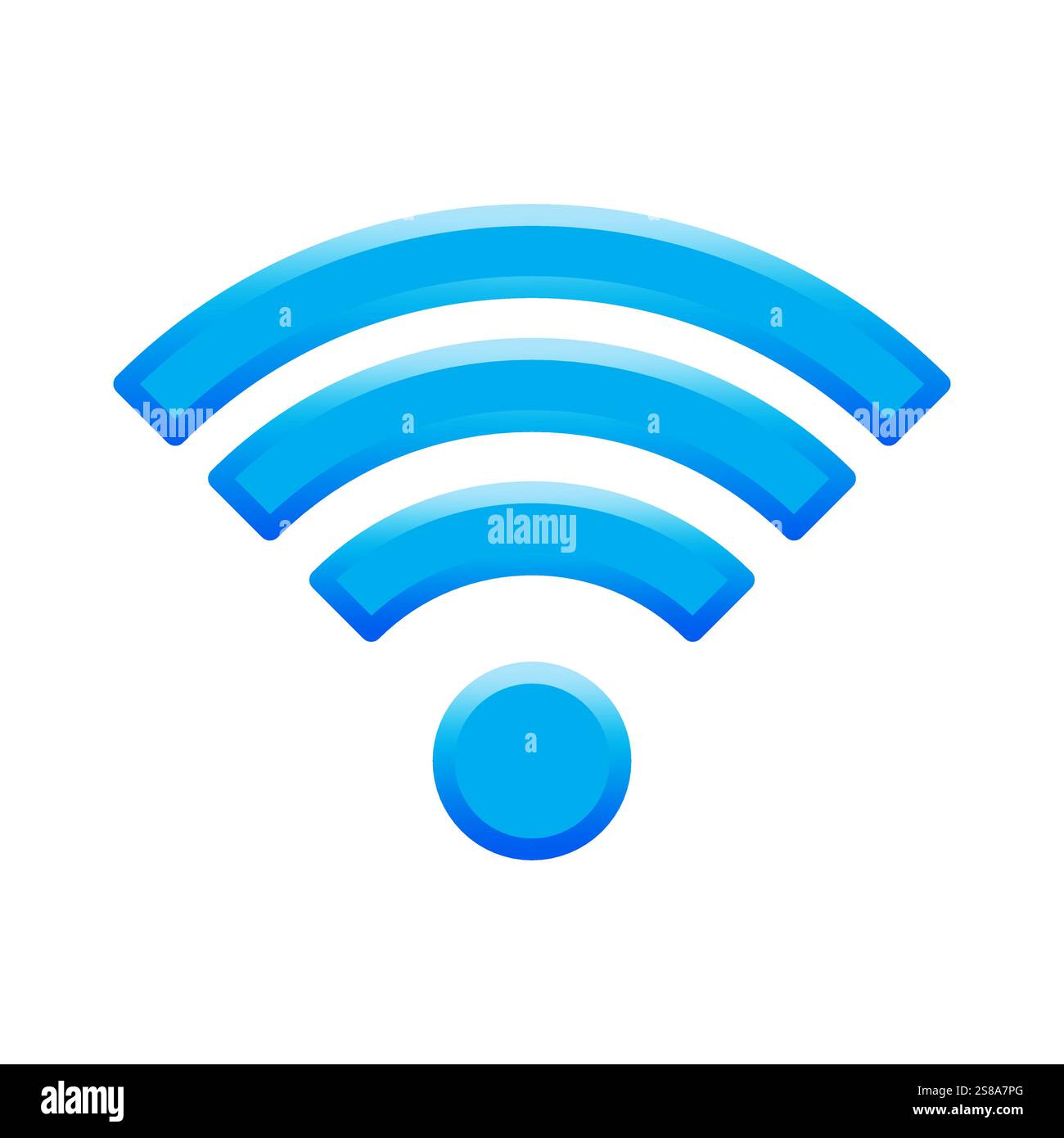 Wi Fi icon. Blue signal waves. Connection symbol. Wireless network vector Stock Vector Image ...