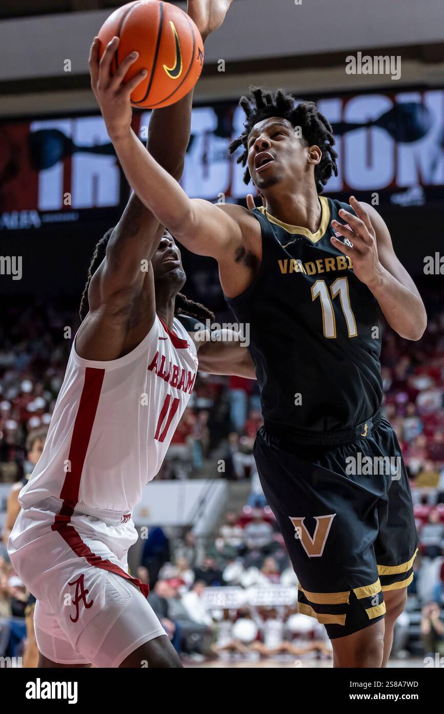 Vanderbilt guard AJ Hoggard (11) works inside for a shot against ...