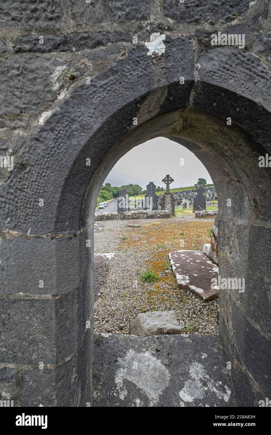 This ancient stone door at Burrishoole Abbey leads to an old graveyard ...