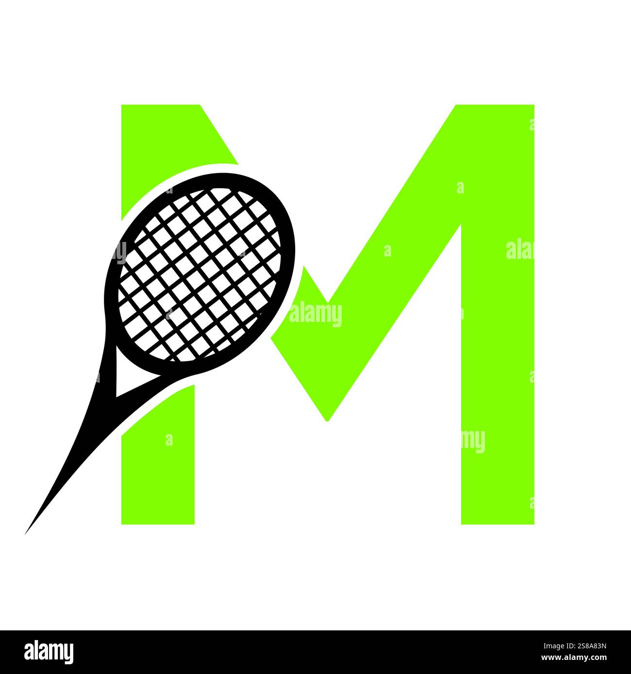 Letter M Tennis Logo. Paddle Symbol Vector Template Stock Vector Image ...