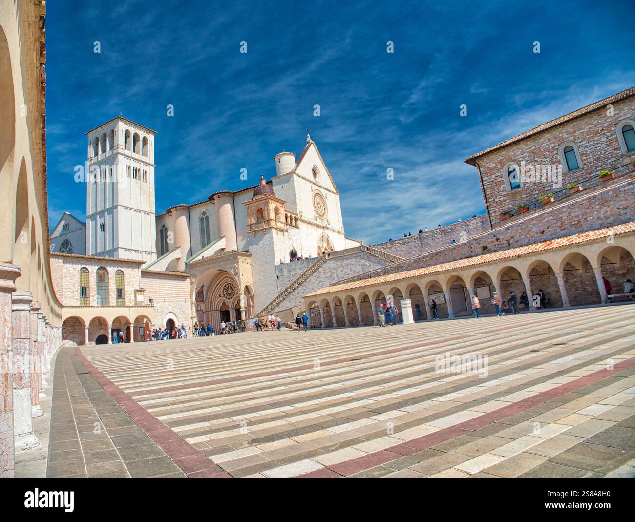 Italy, Umbria, Assisi. Basilica of Saint Francis of Assisi Stock Photo ...