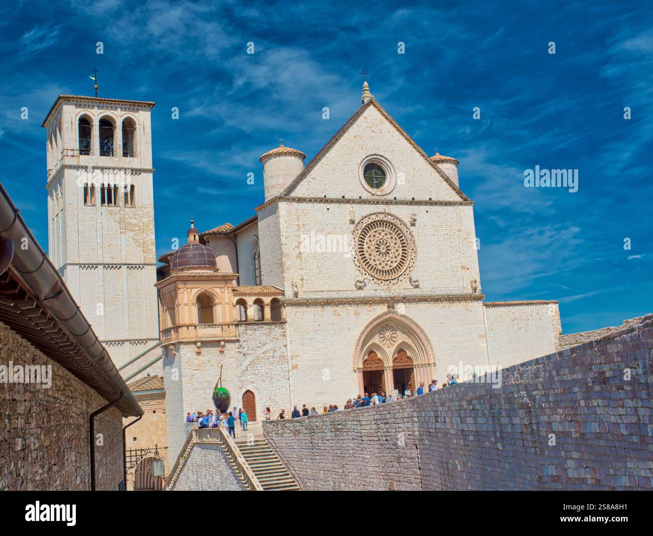 Italy, Umbria, Assisi. Basilica of Saint Francis of Assisi Stock Photo ...