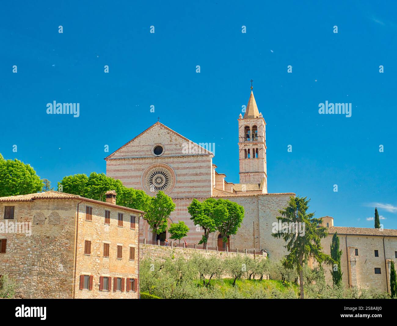 Italy, Umbria, Assisi. Basilica of Saint Francis of Assisi Stock Photo ...