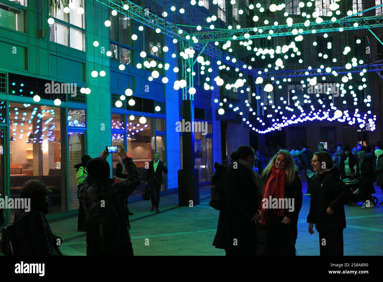 London, UK. 21 January 2025. "Wave" by Squidsoup is on display at the ...
