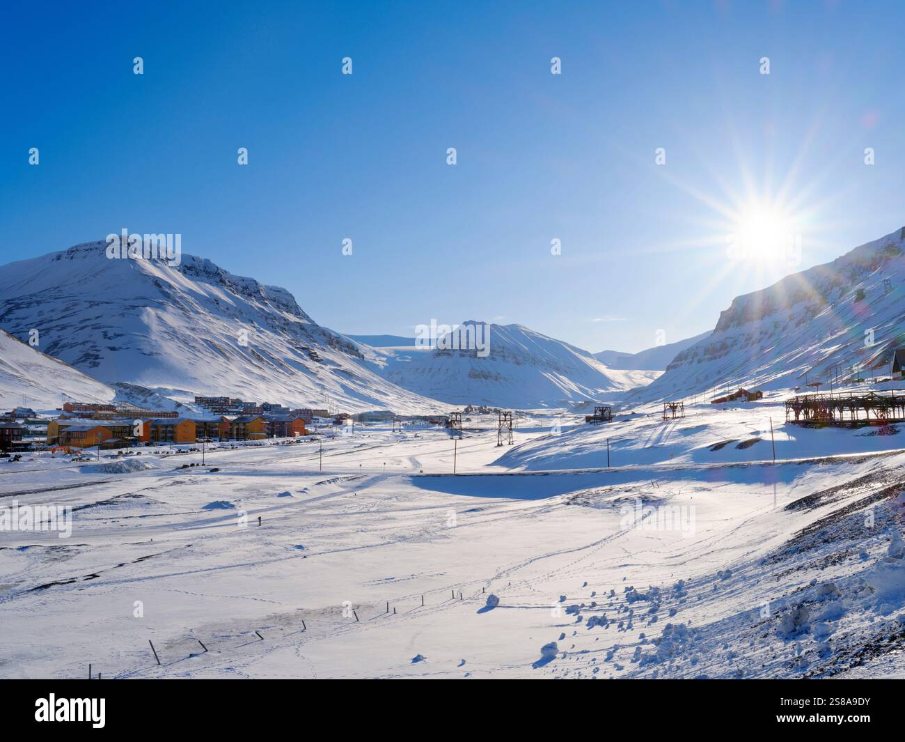 Longyearbyen, the capital of Svalbard on the island of Spitsbergen ...