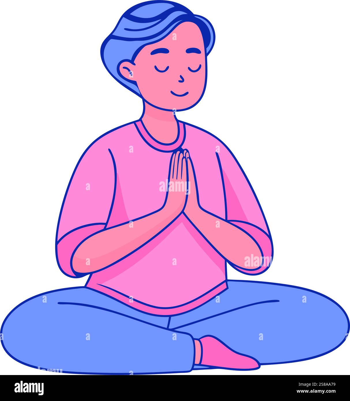 Prayer position yoga vector Stock Vector Image & Art - Alamy