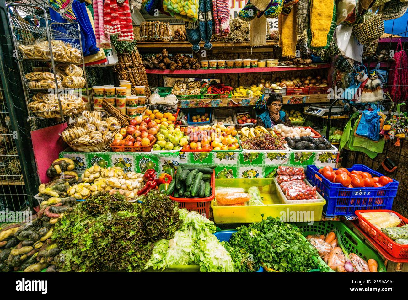 market, Castro village, Chiloé archipelago, Chiloé province, Los Lagos ...