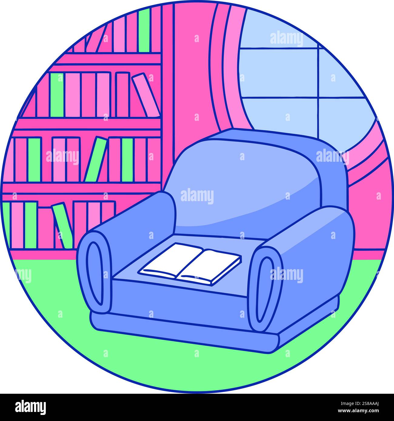 Cozy library corner vector Stock Vector Image & Art - Alamy