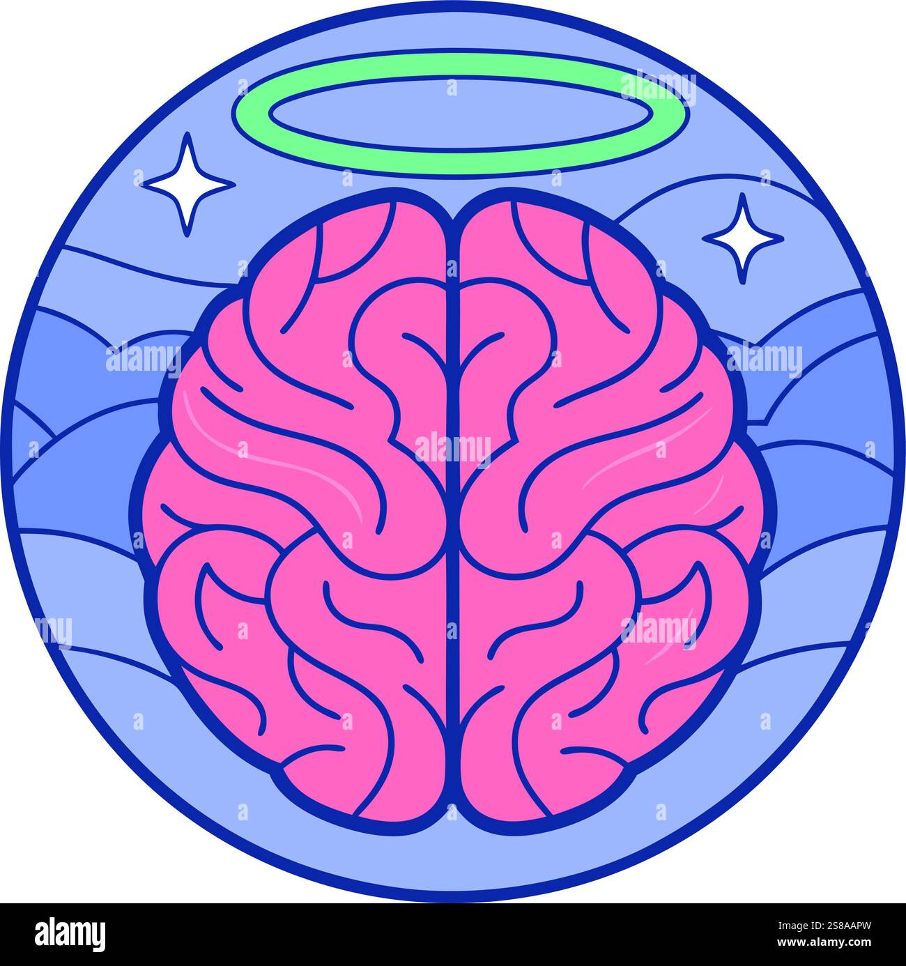 Brain with halo and stars Stock Vector Image & Art - Alamy