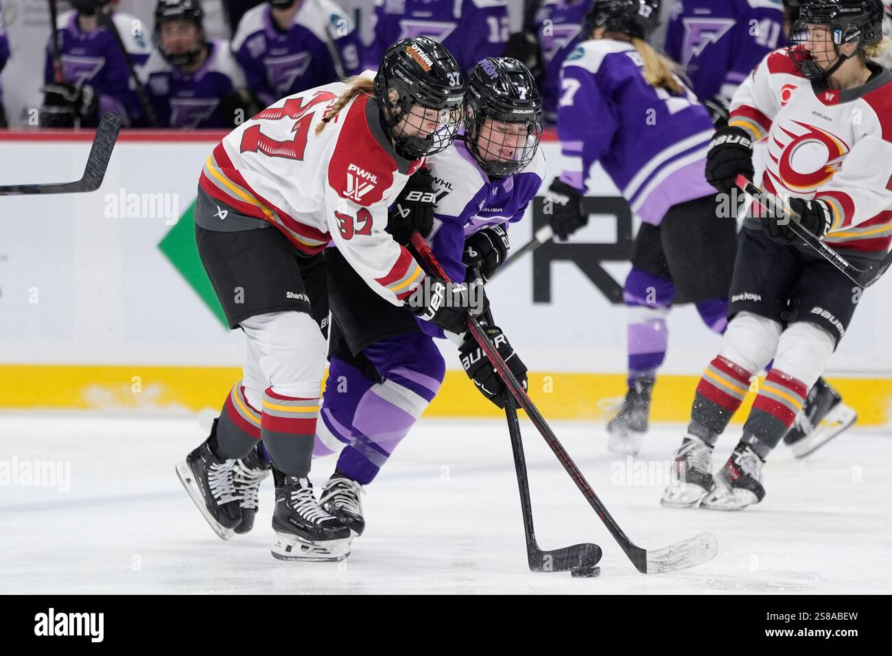 Ottawa Charge forward Rebecca Leslie and Minnesota Frost forward Claire ...
