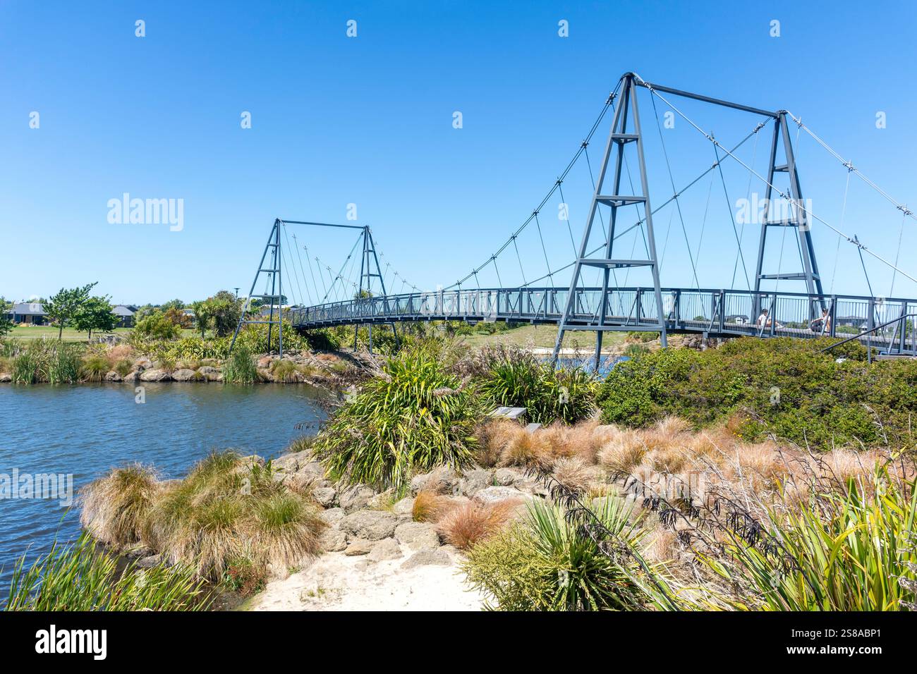 Bob's pedestrian Bridge, ,Motu Quay, Lake Pegasus, Pegasus, Waimakariri ...