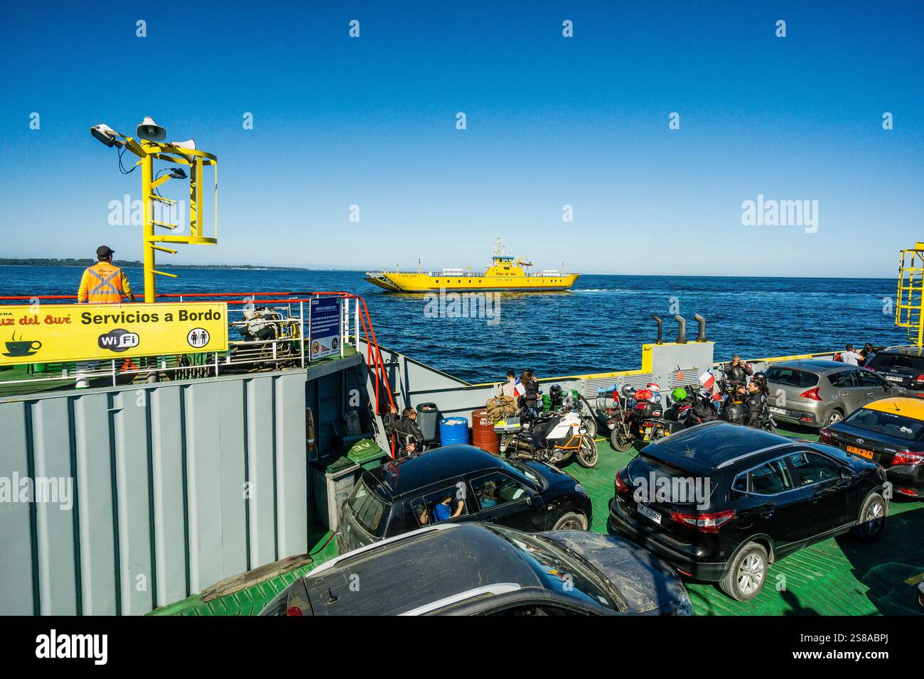 Pargua-Chacao ferry, Chacao Channel, Chiloé Archipelago, Chiloé ...