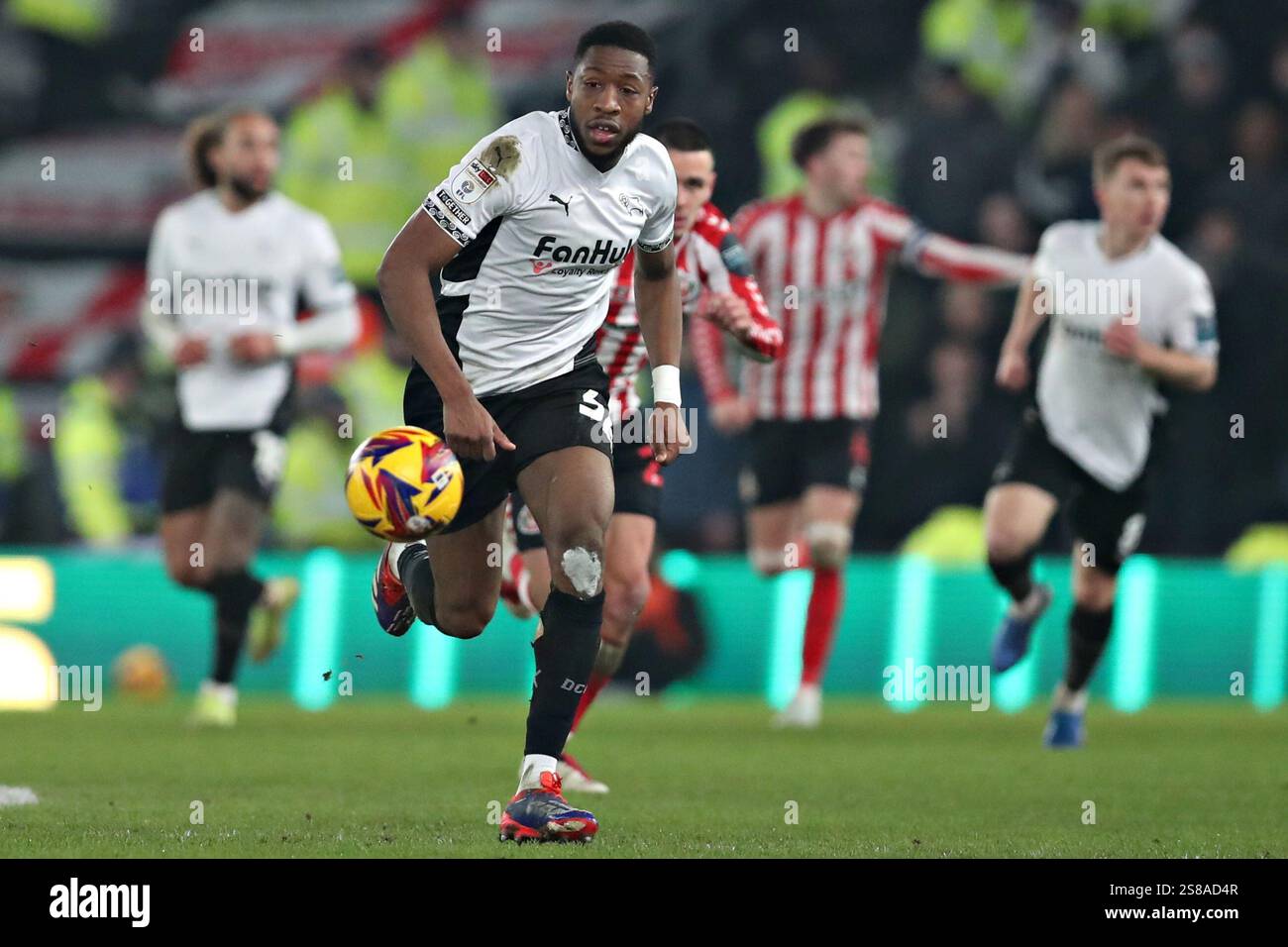 Derby, UK. 21st Jan, 2025. Ebou Adams of Derby County during the Sky ...
