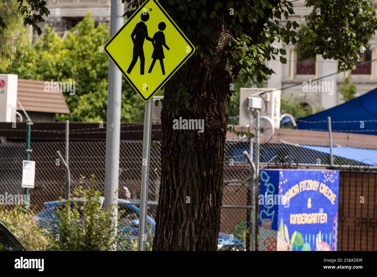Melbourne, Australia. 22nd Jan, 2025. A crosswalk sign is seen in a ...