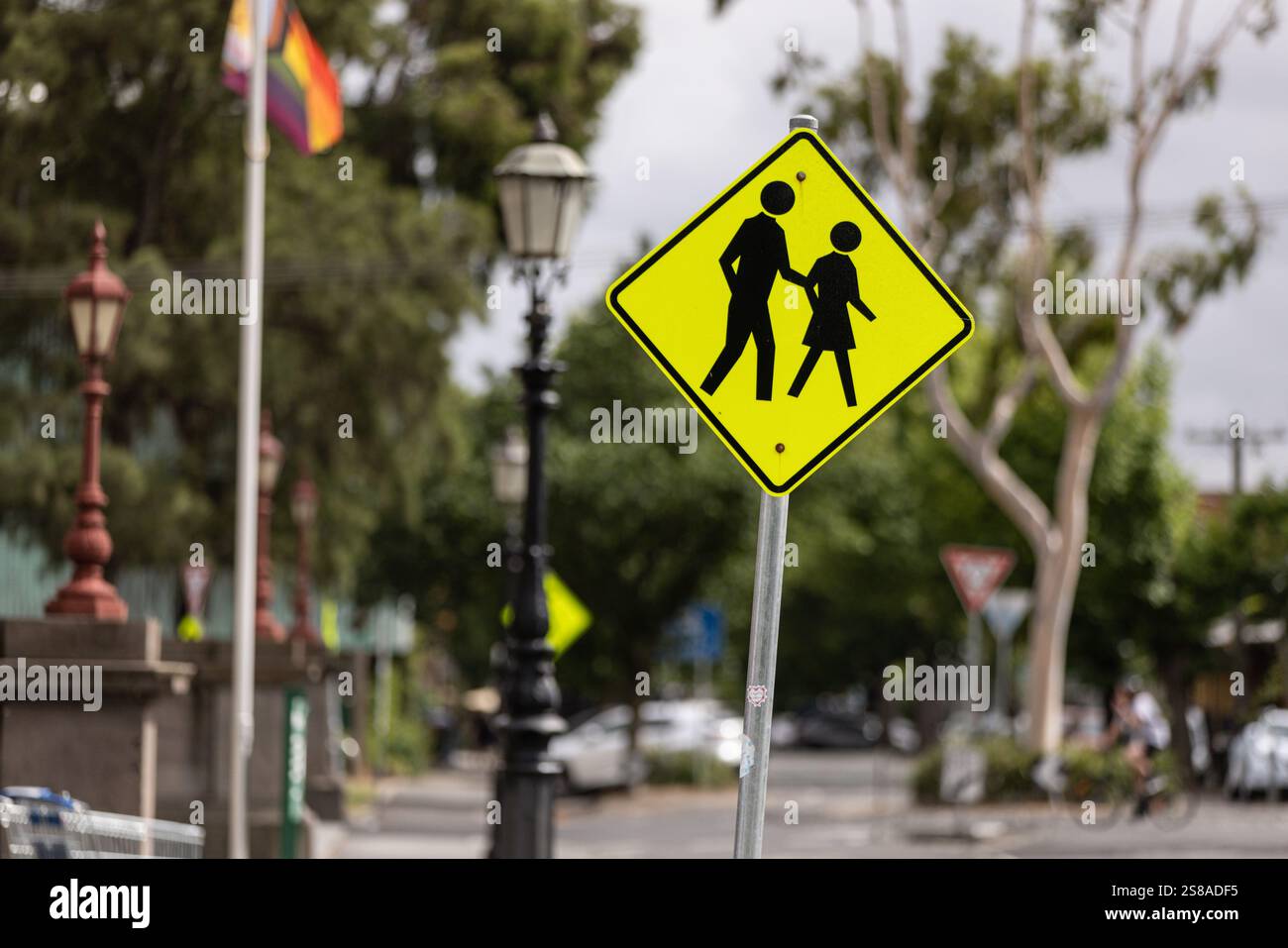 Melbourne, Australia. 22nd Jan, 2025. A crosswalk sign is seen in a ...