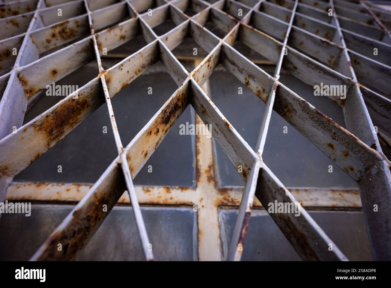 metal fence on old cement silos converted into a museum and foundation ...