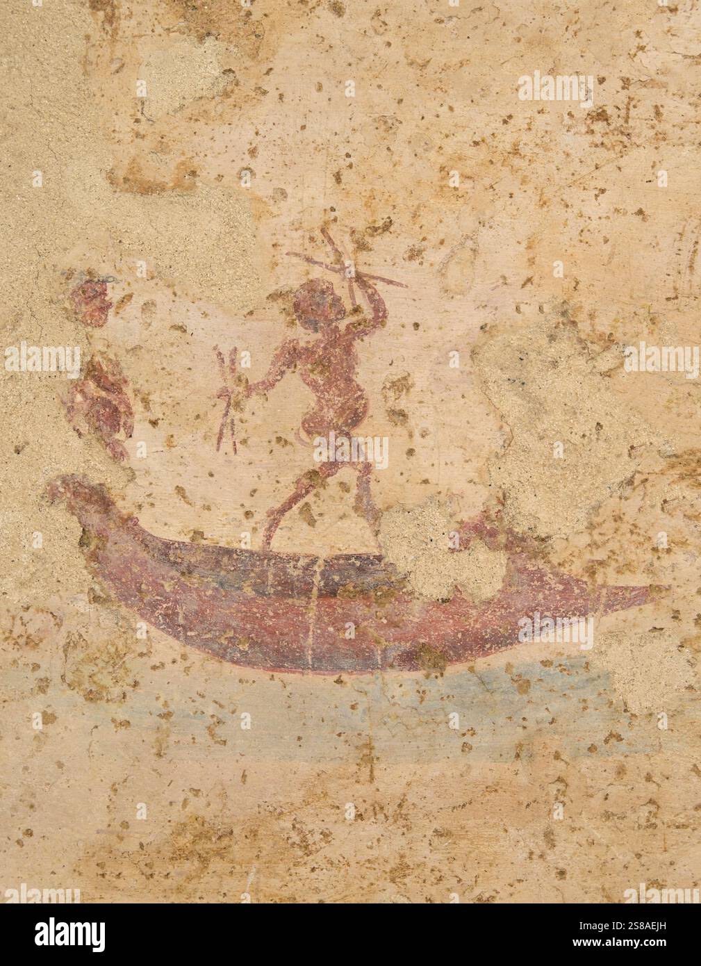 Stucco wall painting from a Roman tomb, c.2nd century AD. The scene ...