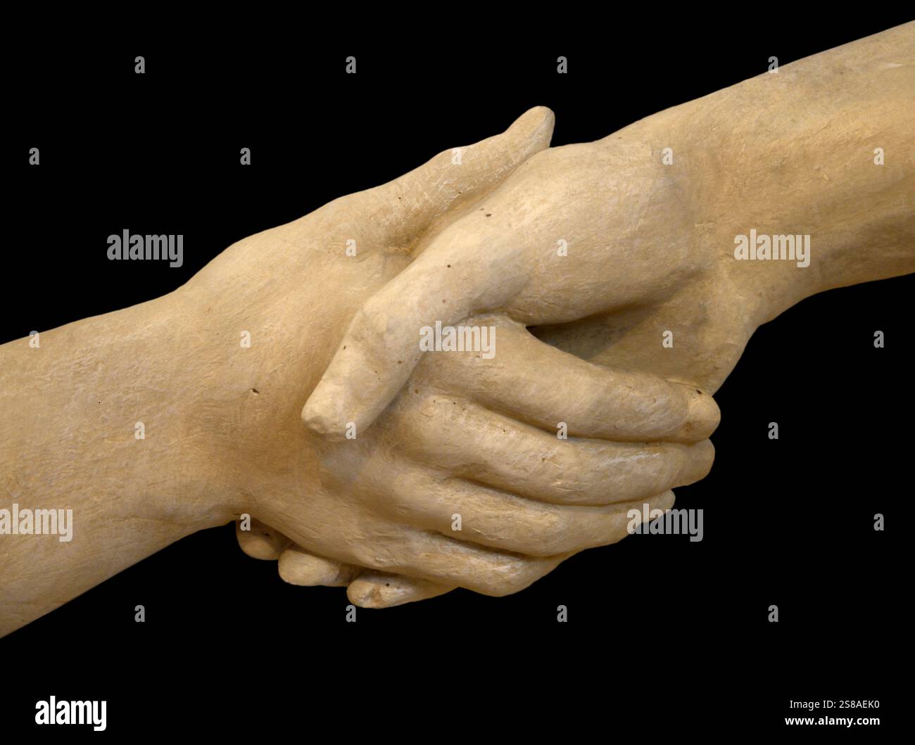 Marble handshake sculpted in marble from a statue group created in ...