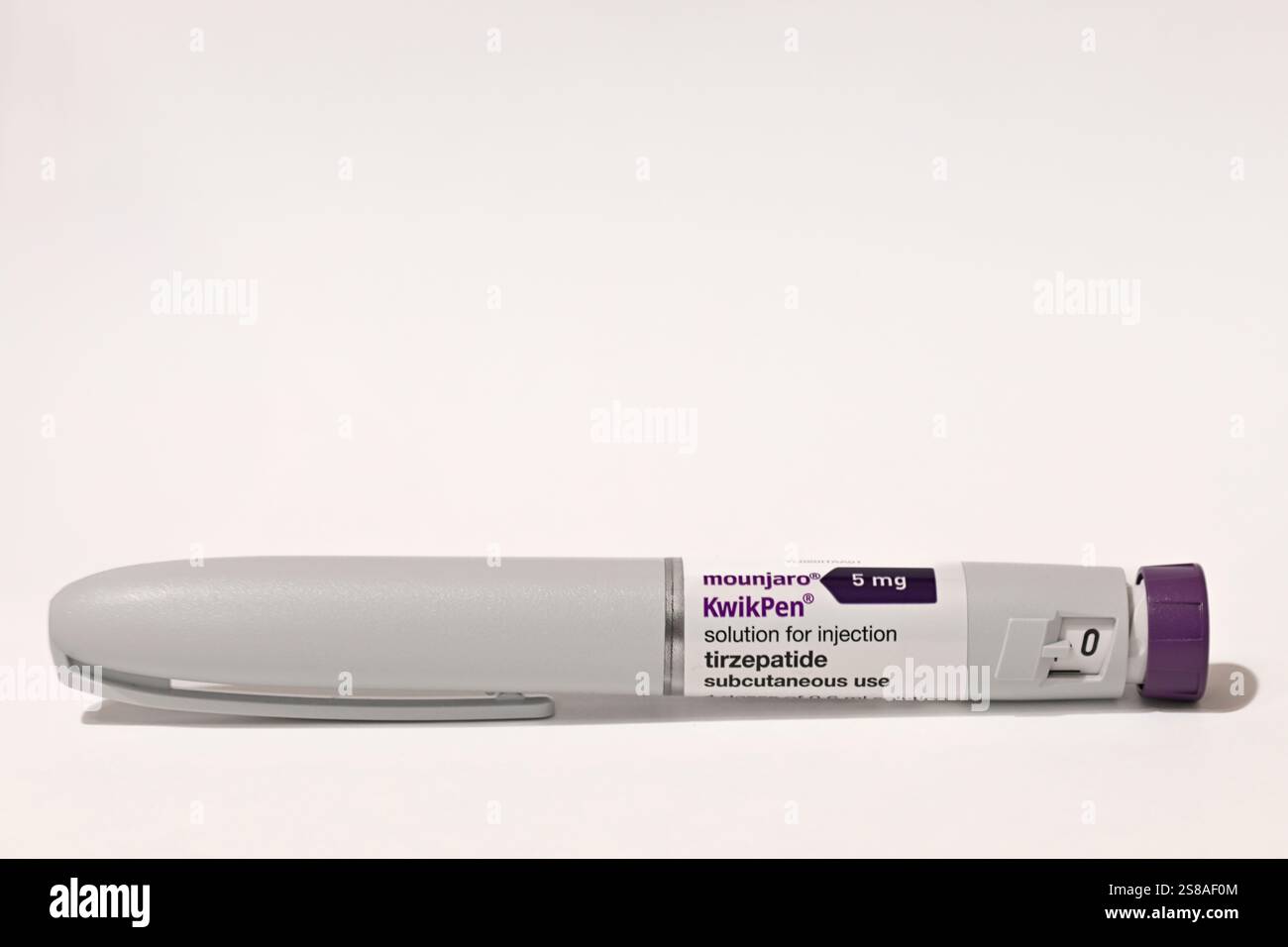 Editorial use only Pre-filled pen of tirzepatide (marketed as Mounjaro ...