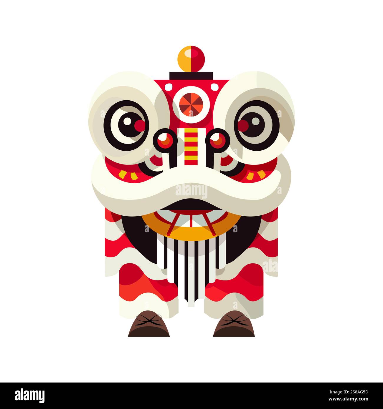 Colorful Lion Dance Head Traditional Chinese Festival Vector EPS10 ...