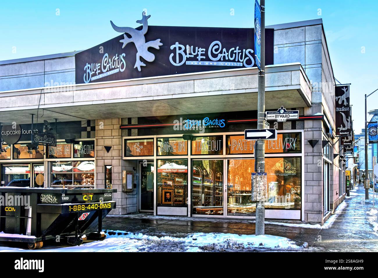 Ottawa, Canada - January 15, 2025: The Blue Cactus restaurant, a staple ...