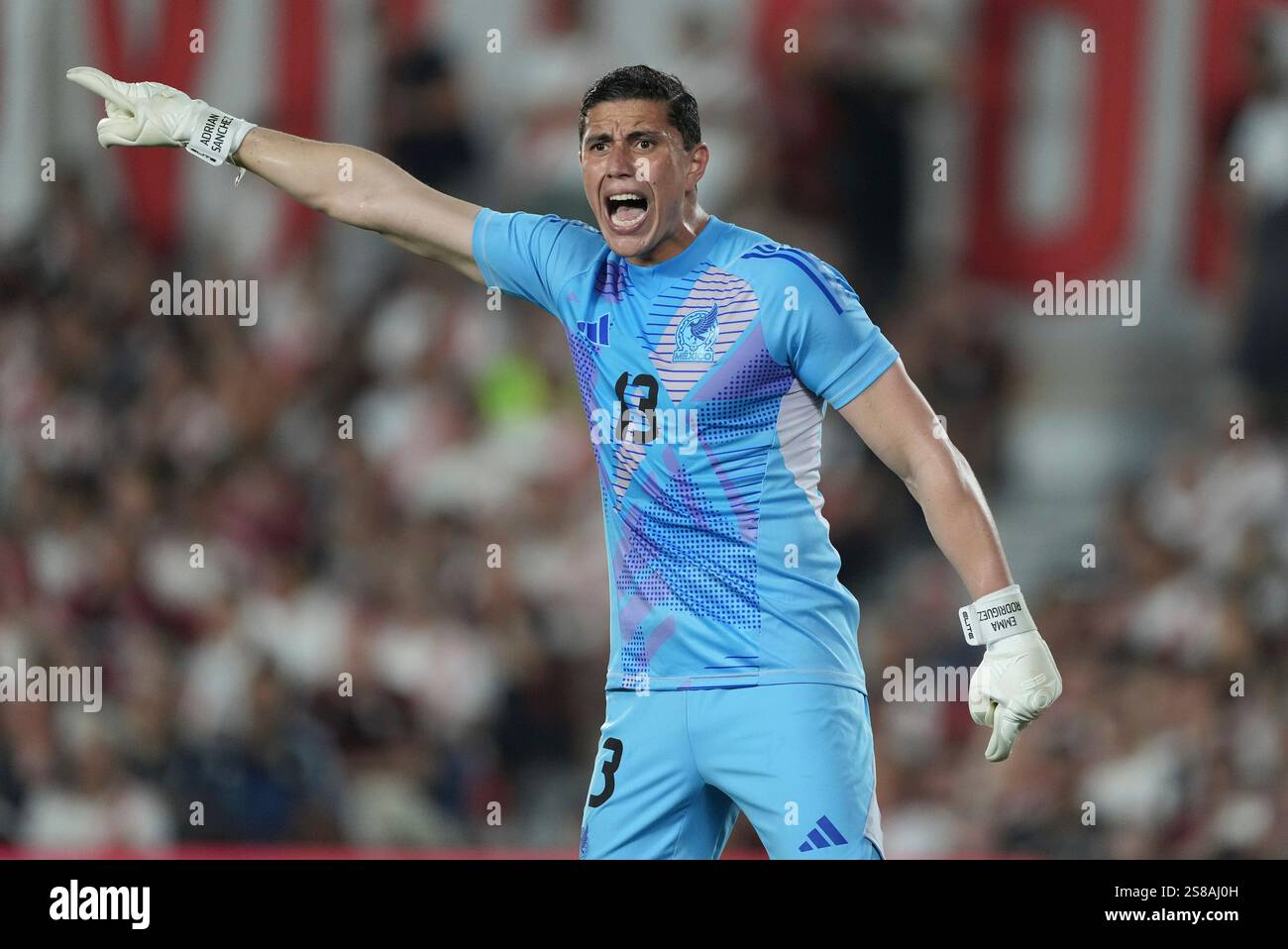 Mexico's Andres Sanchez points during a friendly soccer match against ...