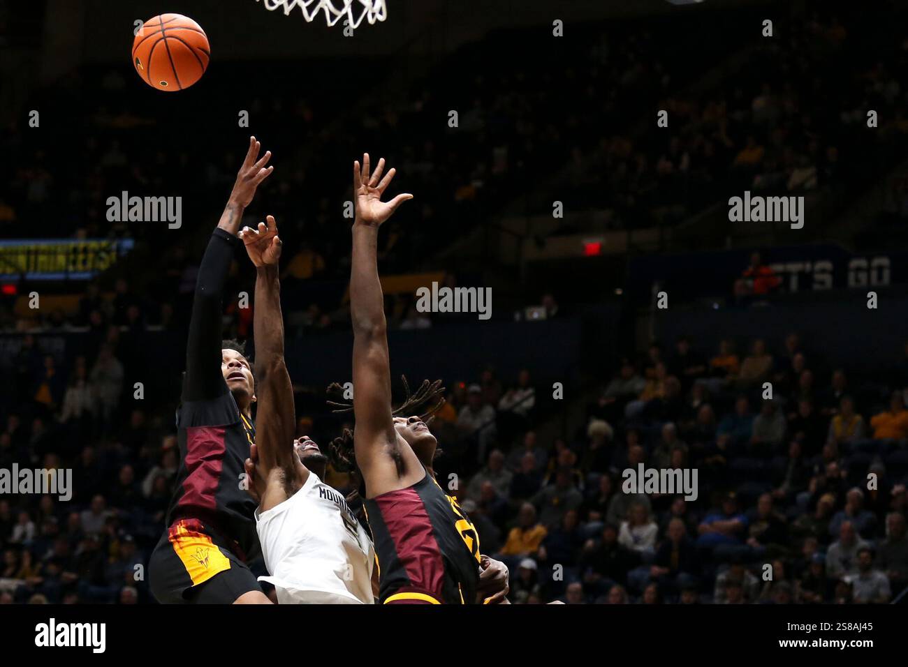 Arizona State guard Alston Mason, left, Arizona State forward Jayden ...