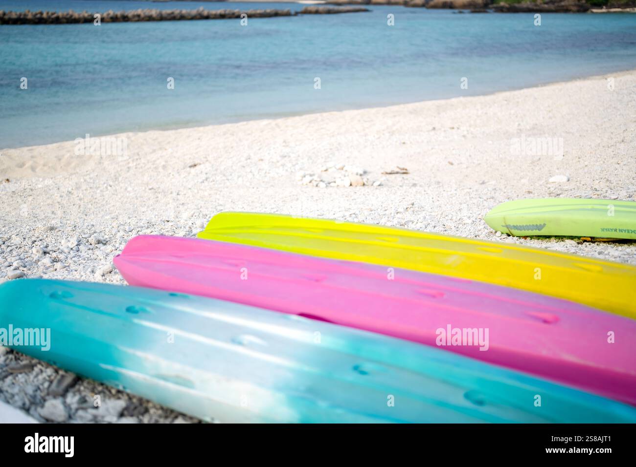 Empty seaside in spring at Aka Island, Zamami Village, Okinawa ...