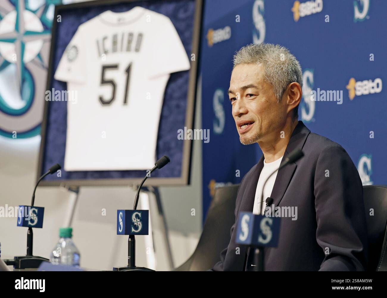 Former Seattle Mariners Outfielder Ichiro Suzuki Attends A Press