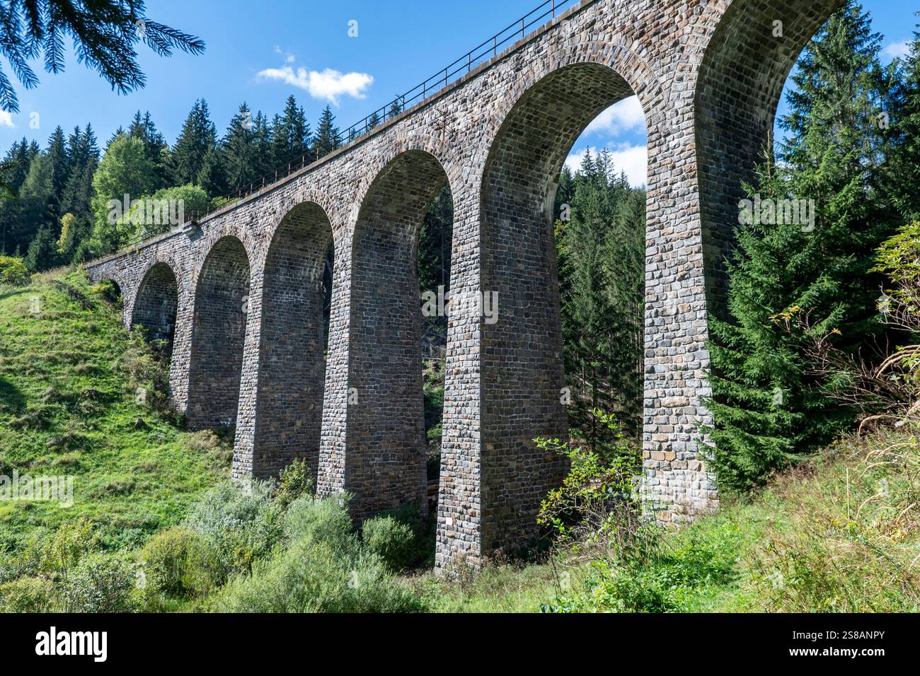 The Chmarossky Viaduct at Telgart village. Technical monument railroad ...