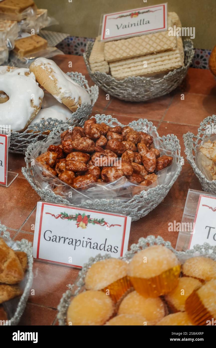 A display of various traditional Christmas sweets in Spain Stock Photo ...
