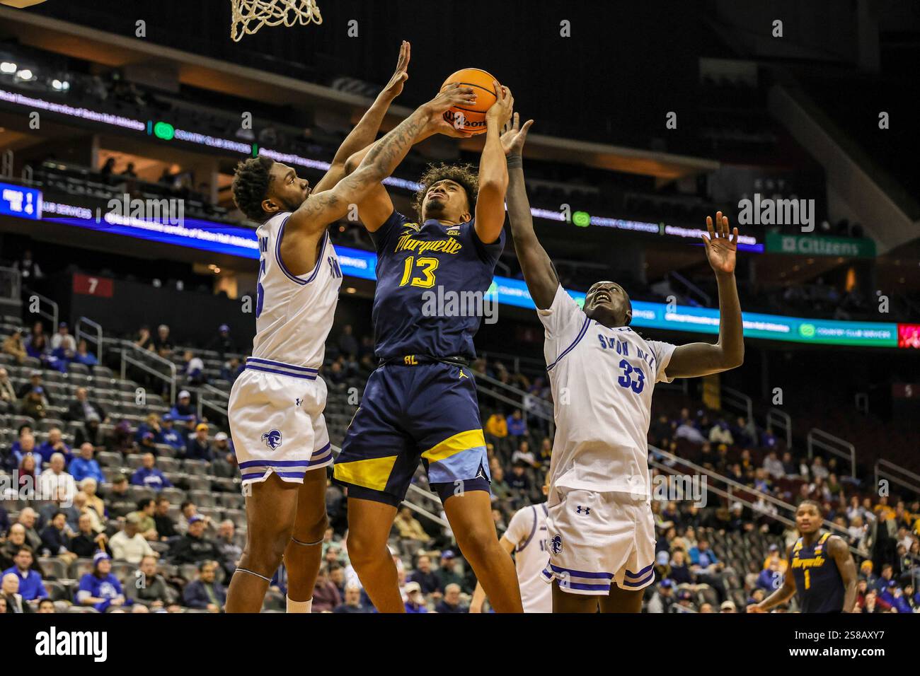 January 21, 2025, Newark, New Jersey, USA: Marquette Golden Eagles ...