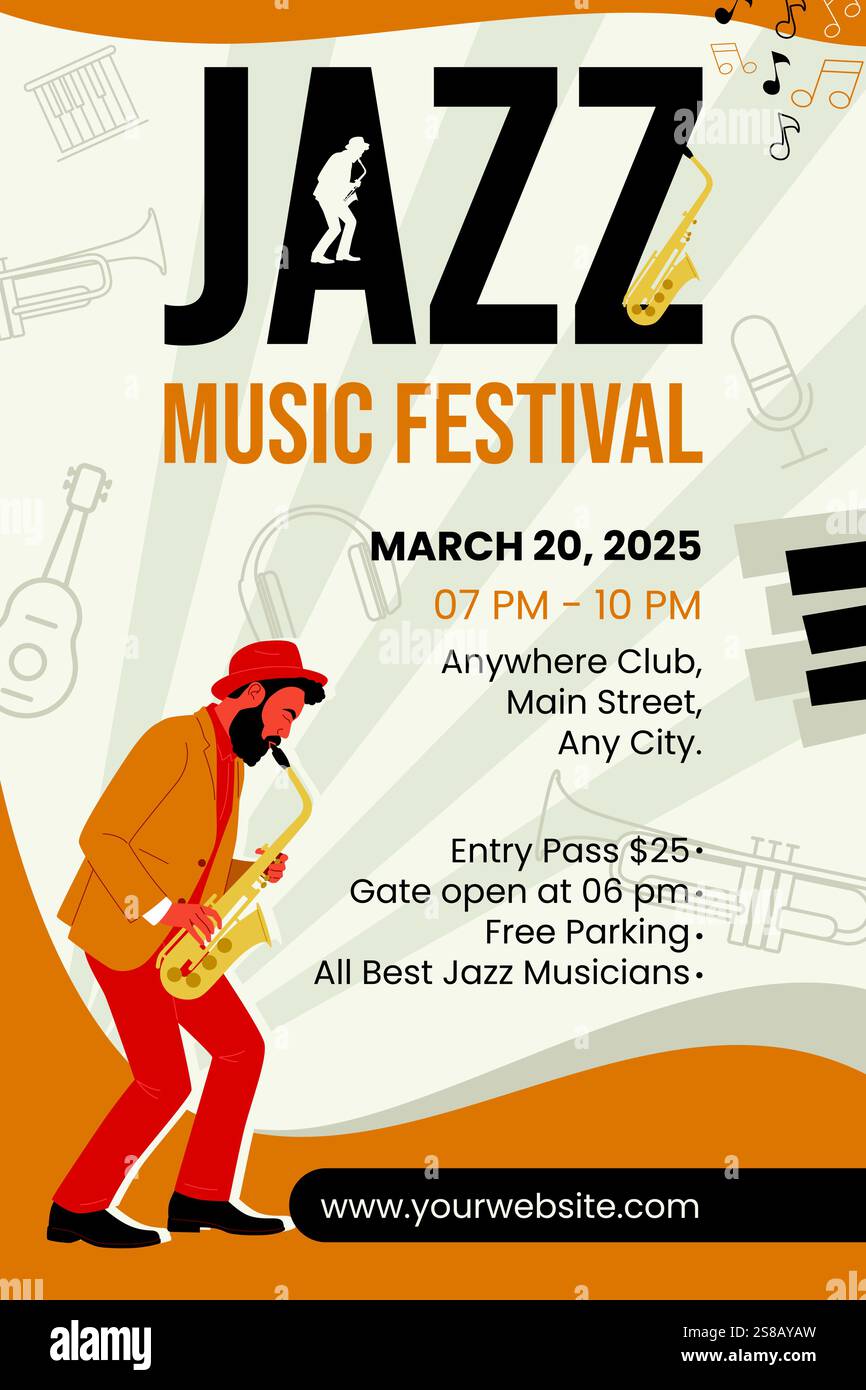 A vector illustration of Jazz Concert Music Festival Poster Stock ...